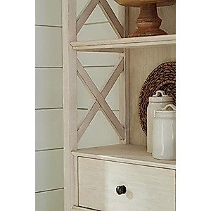 Signature Design by Ashley Bolanburg Cottage Chic Display Cabinet or Bookcase, Antique White