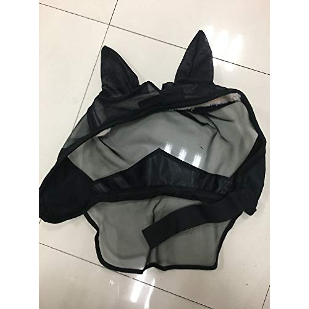 U/A WYBABY Horse Fly Mask Spring Summer with Big Ears and Long Nose Cover