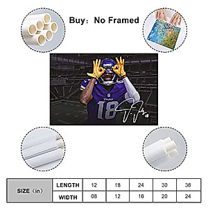 DANIMAMA Sports Star Justin Jefferson Signed Poster Painting Canvas Wall Art 08x12inch(20x30cm)