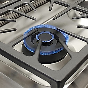 BRAMA Gas Range with 4 Burner Cooktop, Freestanding 30-Inch with Porcelain Convection Oven and Broil Function, Continuous Grates with Stainless Steel Construction, 4.2 Cu.Ft., Metallic