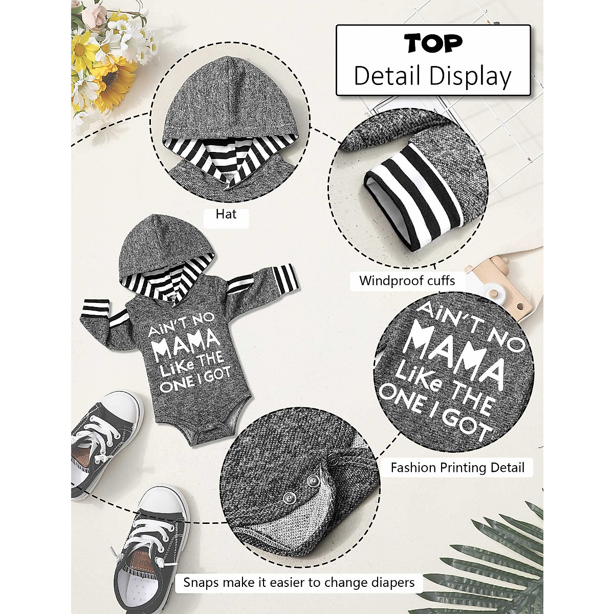 Fommy Baby Boy Clothes 0-3 Months boy clothes Letter Print Hoodies+Little Man Stripe Long Pants 2PCS Infant Boy Outfit Baby Boy Stuff Gifts Clothing Set