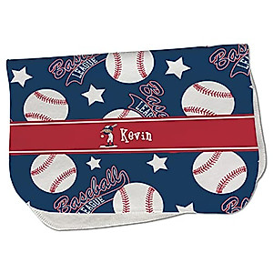 Personalized Baseball Burp Cloth - Fleece w/Name or Text