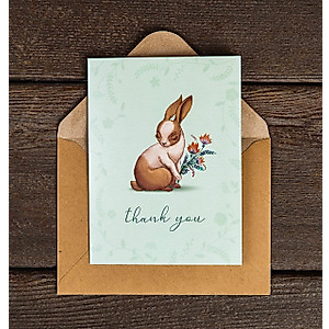 Sweetzer & Orange Woodland Animal Thank You Cards Bulk Box Set of 48 Blank Cards with Envelopes - Baby Shower Note Cards, Wedding Thank You Cards or Bridal Shower Thank you Card