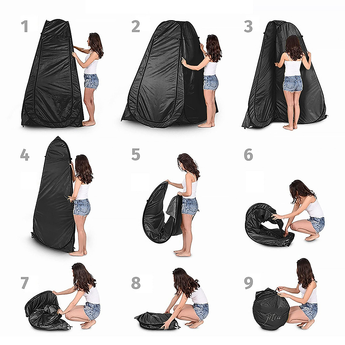 Spray Tan Tent Tanning Pop Up Portable Tent with Carry Bag Clear Top +5 Pairs of Spray Tan Feet Pads