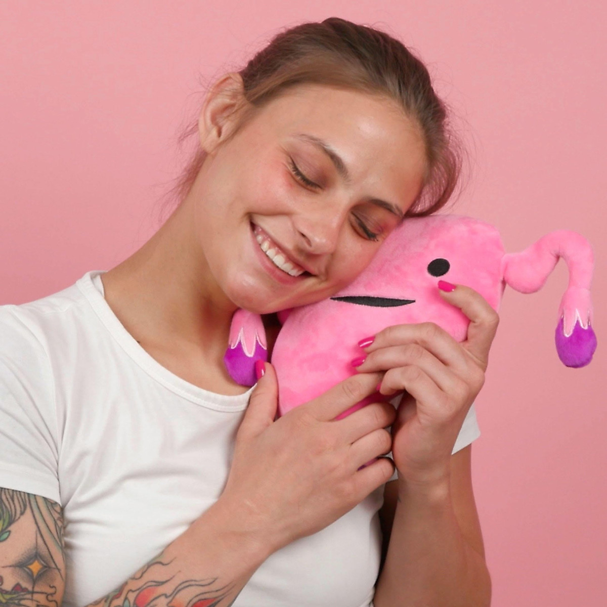 I Heart Guts Uterus Plush - Get a Womb - Soft & Cuddly Plush Uterus Pillow, Educational Stuffed Animals for Gynecology Residents, Obstetricians, Med Students, Endometriosis Gifts