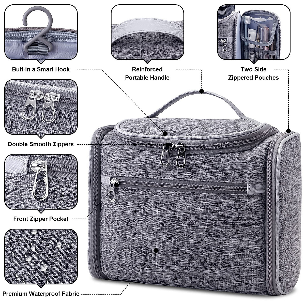 Water Resistant Shower-Caddy-Portable,Large College Dorm-Room-Essentials for Girls Students,Travel-Shower-Bag Bathroom Organizer,Toiletry-Bag Makeup Organizer Bag Christmas Travel Gifts for Women Men