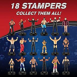 WWE Superstar Stampers, Set of 12 - Self-Inking WWE Superstars for Crafts, Party Decor, Cake Toppers Gifts - Ultimate Warrior, Roman Reigns, Kofi Kingston More by PMI, 2.3-2.5 in. Tall.