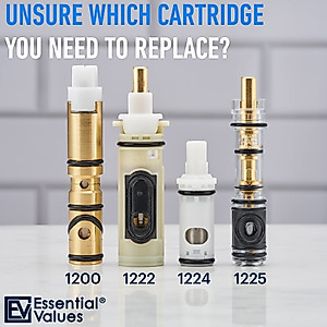 1224 Moen Replacement Faucet Cartridge – Aftermarket Replacement Compatible with 2 Handle Faucets & Moen Tub Shower | Durable Brass 1224b and Plastic - 2 PACK