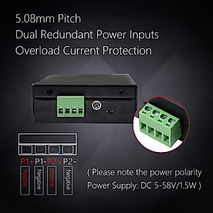 CERRXIAN Industrial 5 Port Ethernet Switch DIN-Rail, 10/100M Network Switch Support IEEE802.3 - Transmission Distance 820.2ft