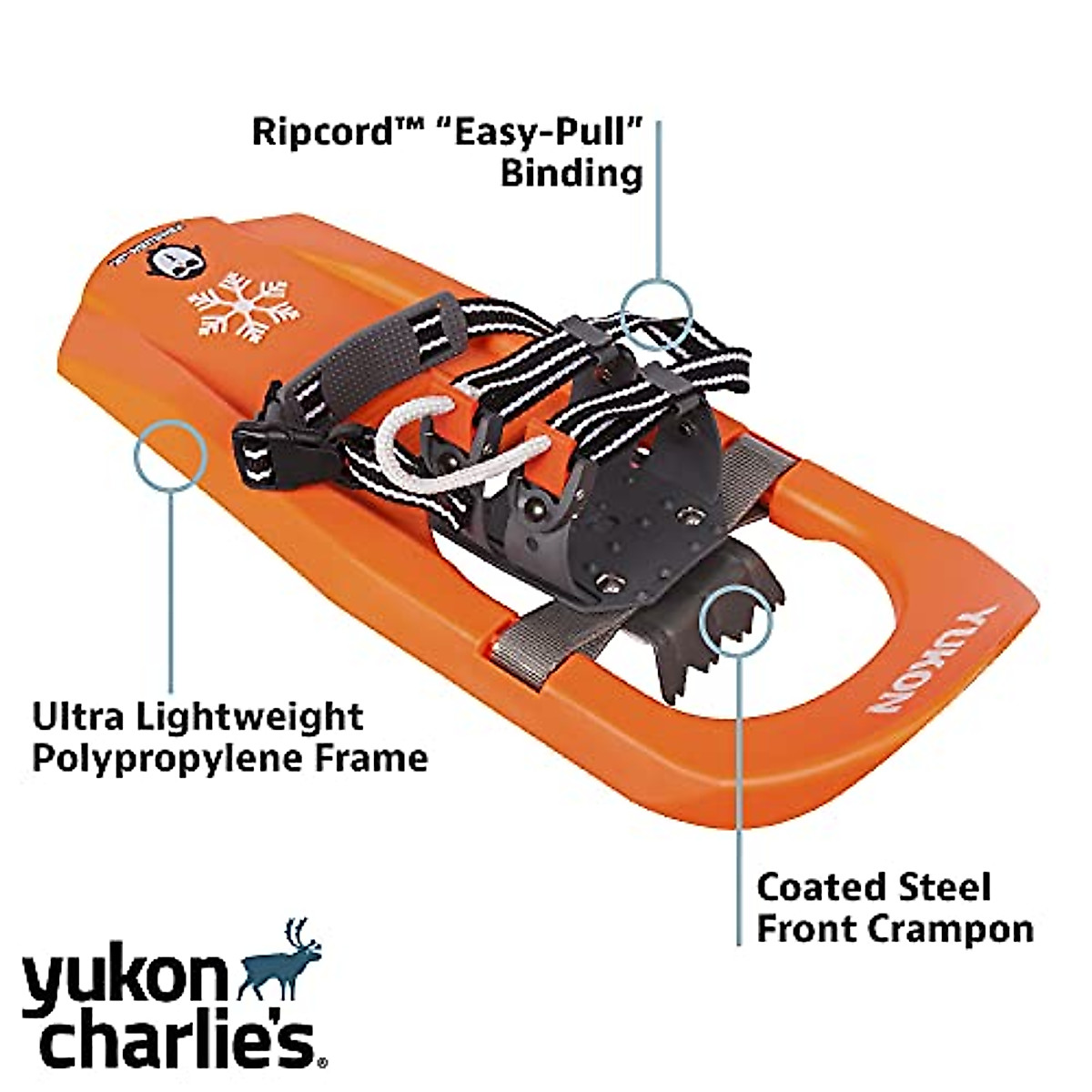 Yukon Charlie's Penguin Children's Molded Snowshoe Kit, 7-inch x 16-inch, Includes Snowshoes, Trekking Poles and Travel Bag