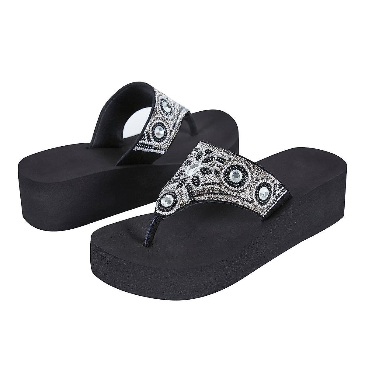 Lowkeyray Womens flip flops on vocation/beach Comfort Thong Style Flip Flops Sandals for Women in Summer (X-Small, Black, numeric_6)