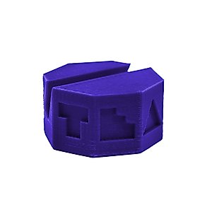 Teak Tuning Fingerboard Holder, Blue Blizzard Colorway - Octagon Edition - 1"x1"x0.5" - Made in The USA