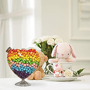 Tofficu Glass Jar Bottle with Cork Heart Shaped Wishing Bottle Plants Showing Bottle Desktop Hydroponic Plant Vase for Home Wedding Party Decoration