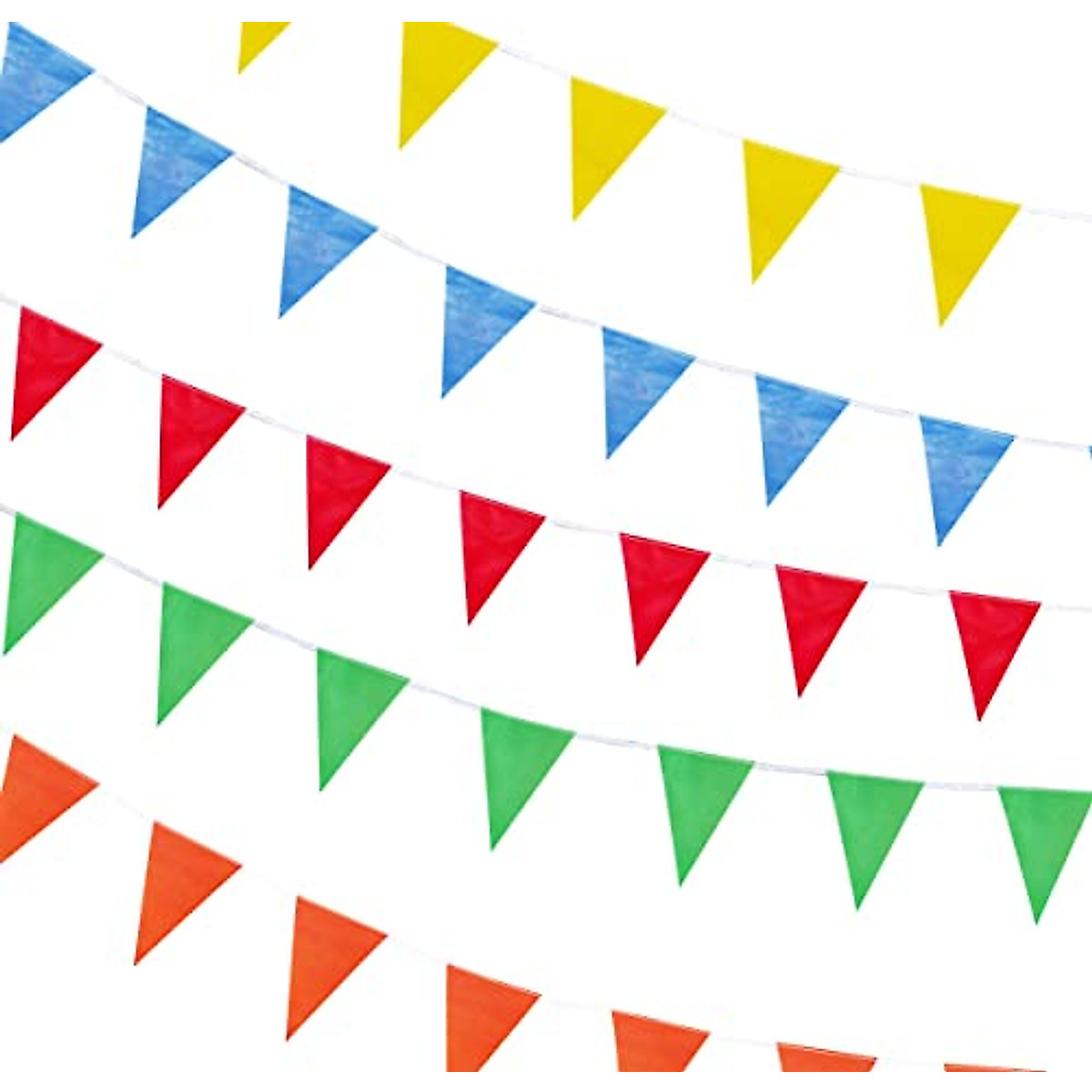 tibijoy 260 Feet Green Pennant Banners Flags DIY String Triangle Bunting Flags Polyester Banners for Party Grand Opening,Christmas Party,Outdoor Decorations,150 Pcs