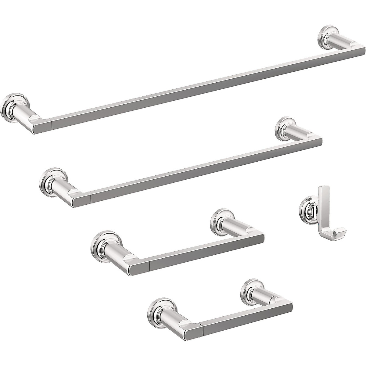 Delta Tetra (1-Pack) Towel Hooks Polished Chrome Double Bathroom J Hooks Wall Mounted for Robes & Towels Hand Towel Hook Holder Kitchen, Bathroom Accessories 78935