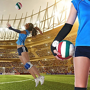 Luwint Kid Volleyball Arm Sleeves - Long Passing Forearm Sleeves for Teen Youth with Protection Pad and Thumbhole, 1 Pair (S)