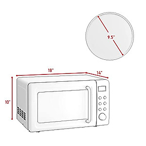 Nightcore Countert Retro Microwave Oven, Large 0.7Cu.ft, 700-Watt, Cold Rolled Steel Countertop with Time Setting, Glass Turntable Plate, Pre-Programmed Cooki, 18"(L)×14"(W)×10"(H), Green