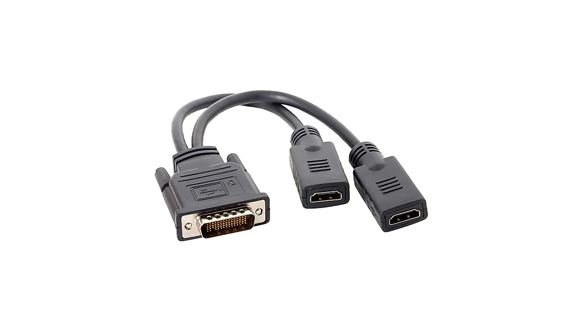 DMS-59 to Dual HDMI Splitter for Monitor Setup