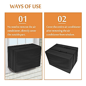 Foozet Window Air Conditioner Cover for Outside Unit, 27"W x 23"D x 18"H inches, Large, 420D