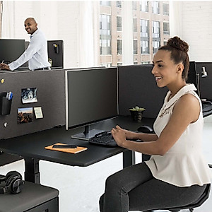 Stand Up Desk Store ReFocus Clamp-on Acoustic Desk Divider Privacy Panel That Reduces Noise and Visual Distractions (Ash Gray, 59" x 23.6")