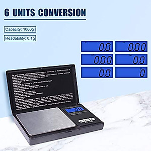 𝗙𝘂𝘇𝗶𝗼𝗻 Digital Pocket Scale 1000g/0.1g, Small Digital Scales Grams and Ounces, Herb Scale, Jewelry Scale, Portable Travel Food Scale( Battery Included )