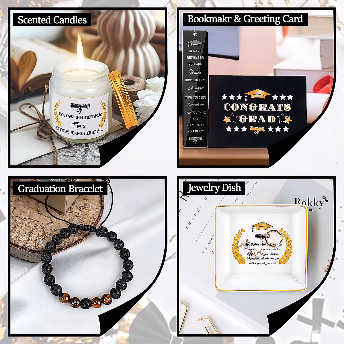 Wenyueyan Graduation Gifts: 20oz Tumbler, Jewelry Dish, Bracelet, Candle, Bookmark, Bath Bomb, Graduation Frames, Congrats Grad
