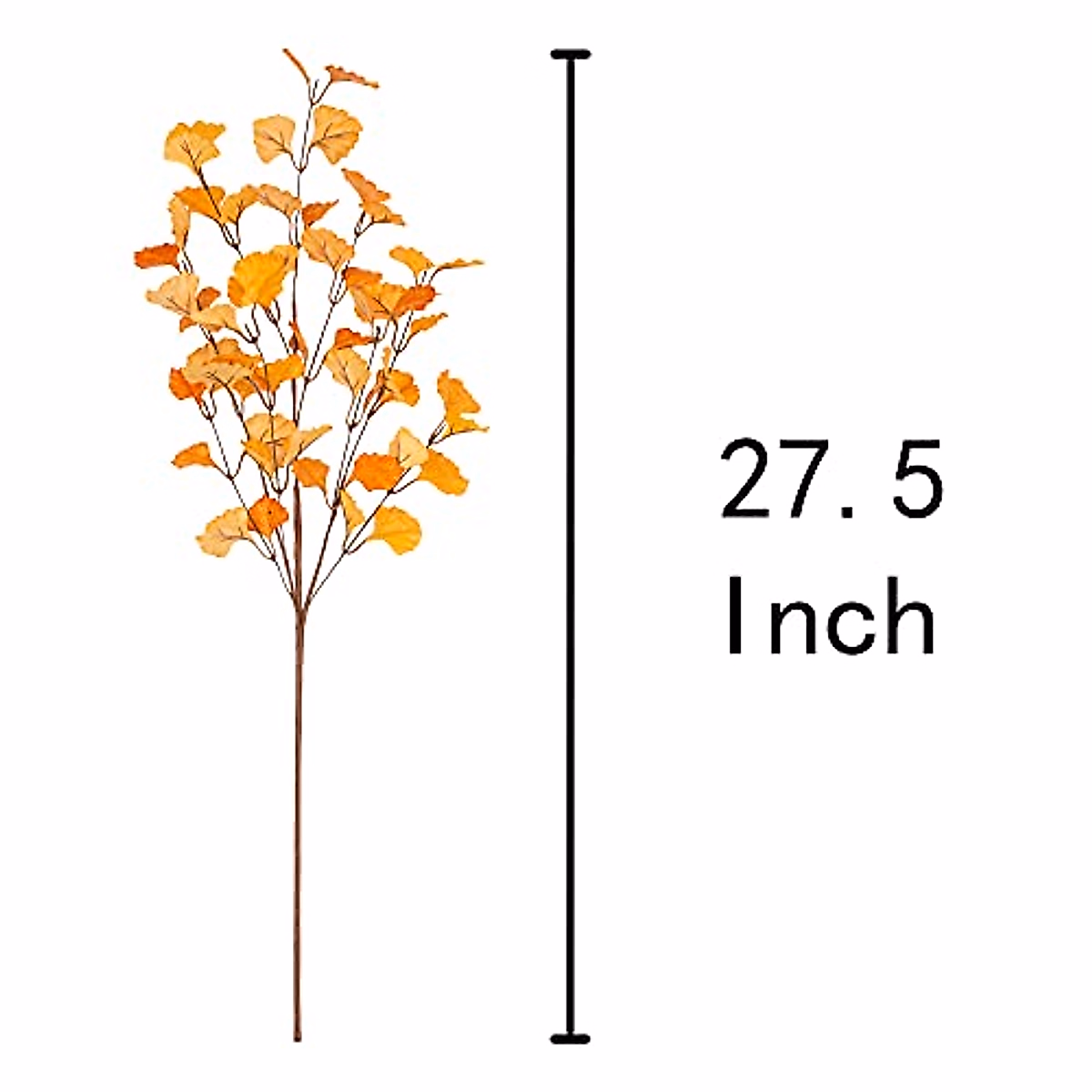 VGIA 6 Pcs Artificial Ginkgo Leaves Stems Fall Leaf Spray Flower Arrangement for Vase Silk Autumn Leaves Stems Fall Decorations for Room Kitchen Office