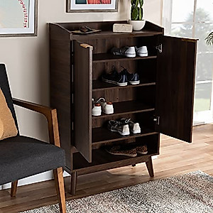 Baxton Studio Lena Shoe Storage Cabinet, Walnut (157-9536-Hit)