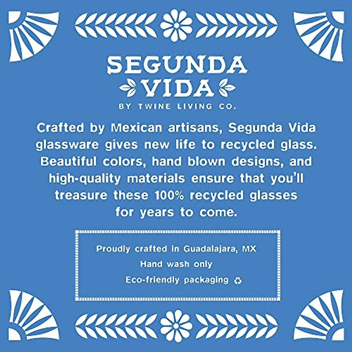 Segunda Vida Rosado Stemless Wine Glasses Set - Hand Blown Colorful Wine Glasses- Purple 100% Recycled Glassware Made in Mexico 13oz Set of 2