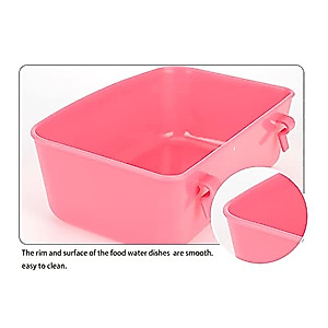 AMZSYLV Rabbit Feeder Waterer Chicken Guinea Pig Cage Bowl Food Water Hanging Watering Container Feeding Dish Coop Cup Treats Drinker for Pigeon Dove Puppy Cat Bird Bath Basin Hamster Bed (Pack of 3)