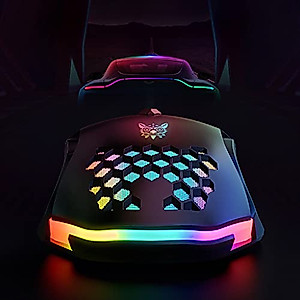 Lazy Pad,uvvy Wired Computer Mice Ergonomic Design Adjustable 6400dpi for Pc Office and Home Rgb Backlit 7 Keys Corded Computer Mouse