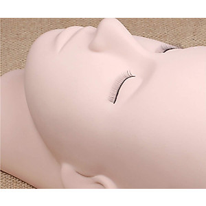 Foraineam 2-Pack Practice Training Head Rubber Cosmetology Mannequin Doll Face Head For Eyelashes Makeup Massage Practice