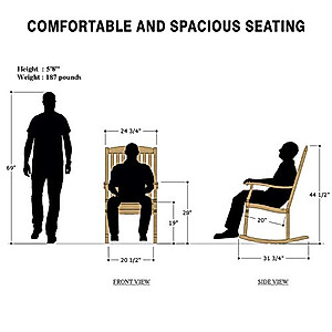 Cambridge Casual Wooden Arie Patio Porch Rocking Chair for Outdoor, Single Item/Natural Teak