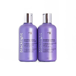Oligo Professionnel - Blacklight Nourishing Shampoo & Conditionner for blondes - Sulfate-Free - Vegan - For color treated hair- Hydrating formula with Argan oil - 8.5 oz DUO BUNDLE