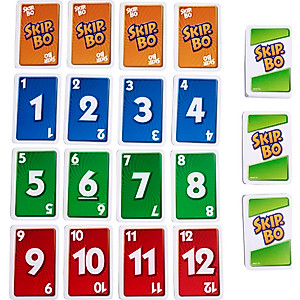 Mattel Games Skip-Bo Card Game for Kids, Adults & Family Night, Travel Game in Collectible Storage Tin for 2-6 Players (Amazon Exclusive)