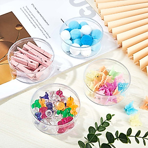 Taiyin 50 Pcs Plastic Acrylic Circle Box with Lid Clear Acrylic Box Small 3'' Round Cube Organizer Transparent Storage Boxes Containers for Candy Beads Jewelry Gift Wedding Graduation Favor