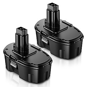 JUNWOOD 2Pack 5000Ah Ni-Mh Replacement for Dewalt 18V Battery Compatible with DC9098 DC9096 DC9099 DC970 DW9095 DW9096 DW9098 DW9099 DE9039 DE9095 DE9096 DE9098
