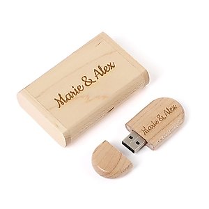 Customized Personalized U Disk 2G, 8G, 16G, 32G, 64G Logo Gift Commemorative Custom Logo Wooden USB Flash Drive, Personal Gift, Party Wedding (64G, Maple)