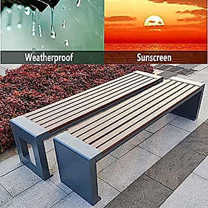 Outdoor Park Backless Bench Patio Seating, Terrace Porch Courtyard Garden Backless Bench, Weatherproof Heavy Bench, 2-6 Seats (Size : 40X45X150CM)