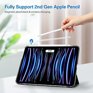 ProCase Cover for iPad Pro 11 Inch Case 2022/2021/2020/2018, Slim Stand Hard Back Shell Smart Cover for iPad Pro 11 4th Generation 2022 / 3rd Gen 2021/ 2nd Gen 2020 / 1st Gen 2018 -Black