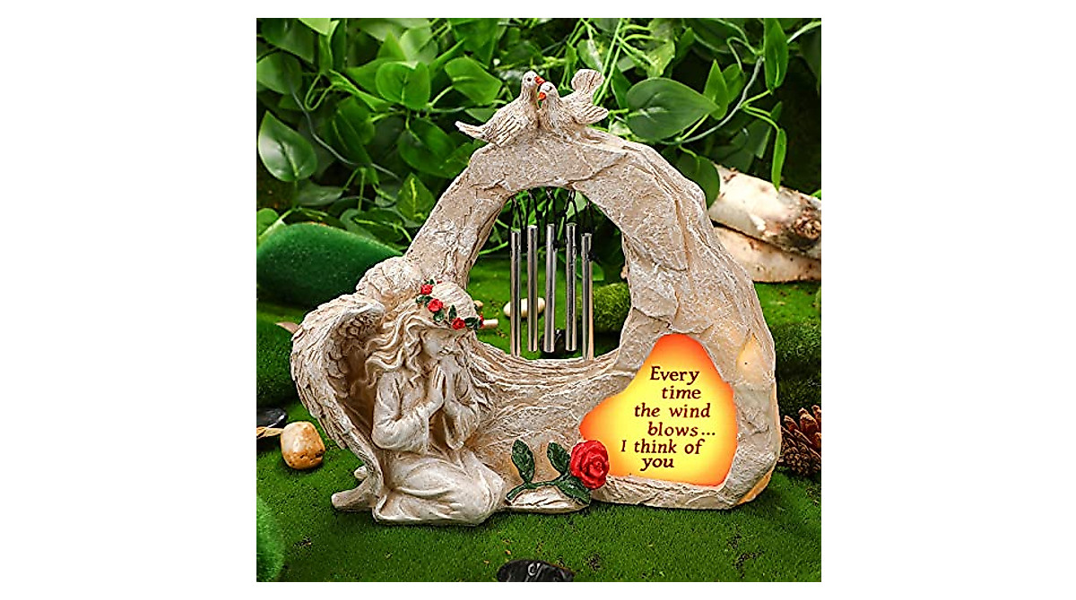 Praying Solar Angel Statue - Elegant Garden Decoration