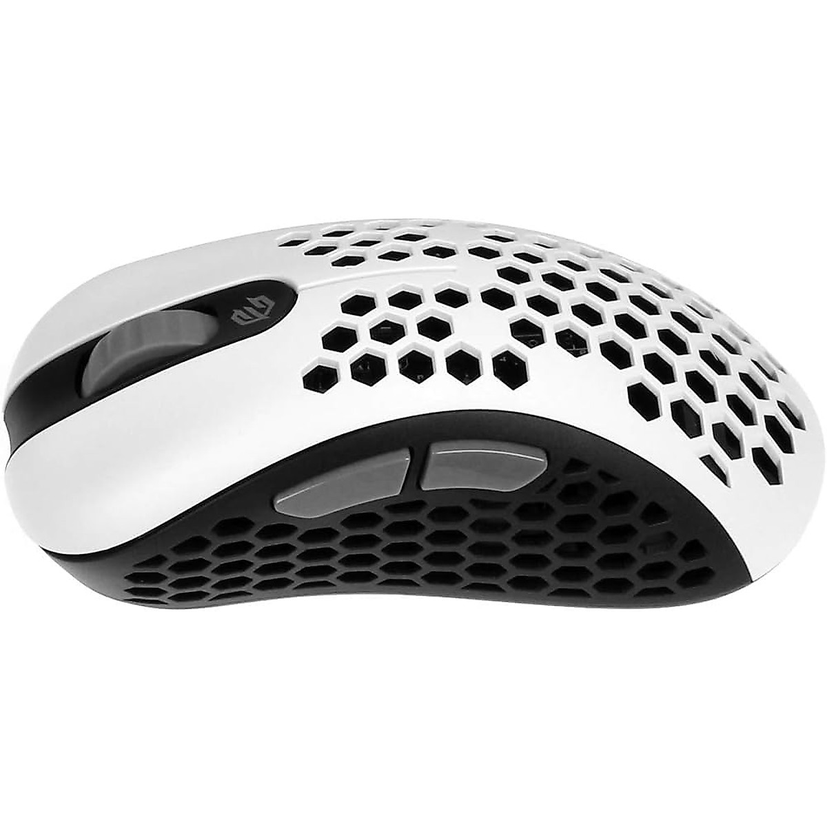 Gwolves Skoll Mini SK-S White 50g Ultralight Weight Honeycomb Design Ergonomic Wired Gaming Mouse with 3389 Sensor - PTFE Skates - 16,000DPI - Detachable Cable (White) (Small)