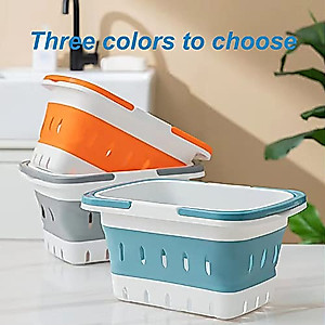 ANNIYA Portable Shower Caddy Tote, Plastic Storage Collapsible Caddy Basket with Handles, Box Organizer Bin for Bathroom, Kitchen, College Dorm,Gym (Grey 1 pack)