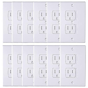 AUSTOR 12 Pack Baby Safety Electric Outlet Covers Baby Safety Self Closing Wall Socket Plugs Plate Alternate for Child Proofing