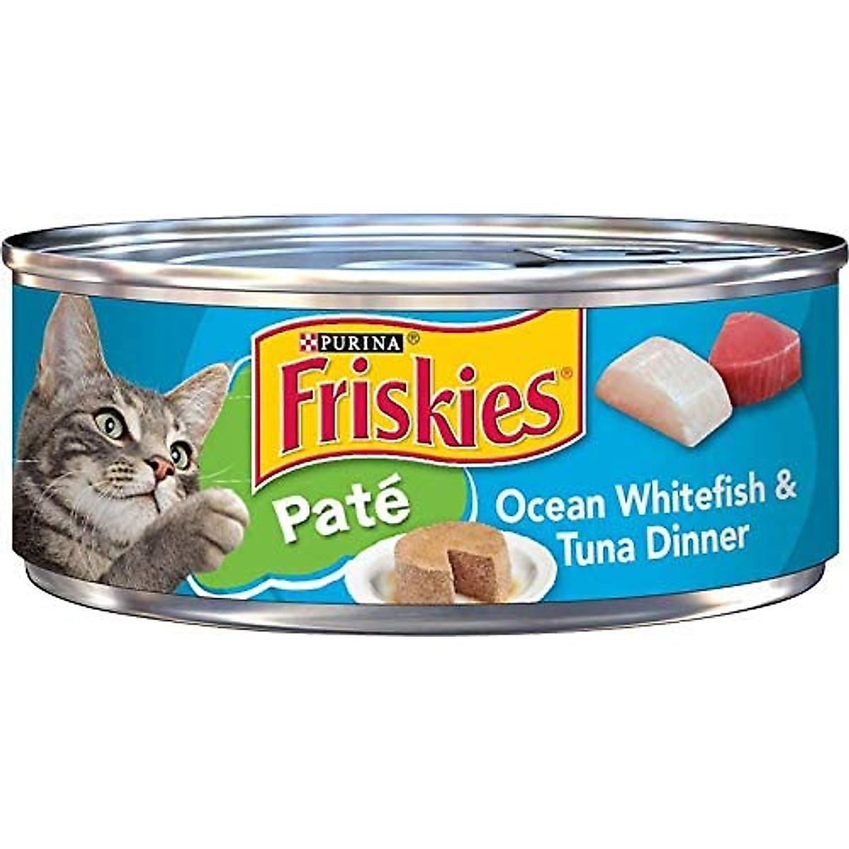 Purina Friskies Pate Wet Cat Food, Ocean Whitefish Tuna, 5.5 OZ Cans (12-Count)