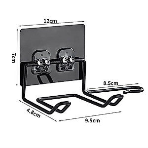 Valink Hair Dryer Holder, Wall Mount Self Adhesive Waterproof blowed Dryer Rack Storage Organizer Hanger,Adhesive Stainless Steel Bathroom Organizer d Double Hook Section