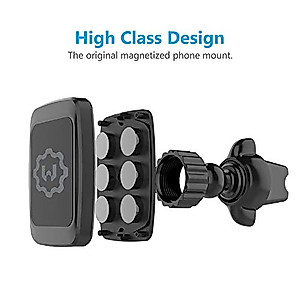 WixGear Magnetic Phone Car Mount, Universal Twist-Lock Air Vent Magnetic Car Phone Mount Holder, Phone Holder for Car Compatible with Cell Phones with Swift-Snap