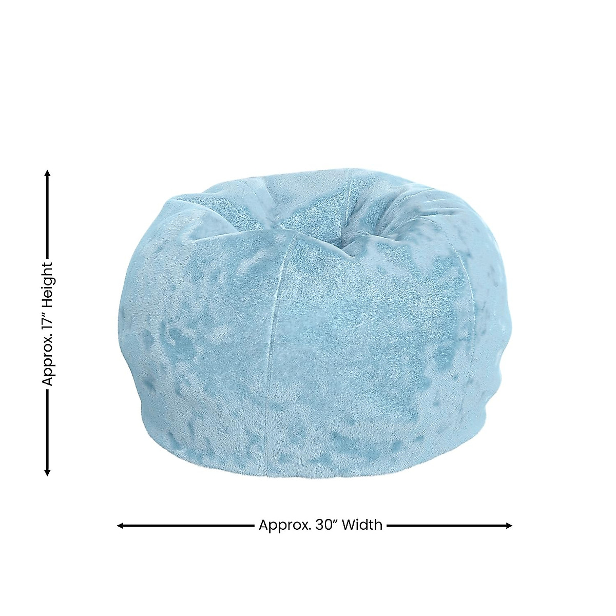 Flash Furniture Dillon Small Teal Furry Bean Bag Chair for Kids and Teens