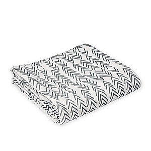 Oliver & Rain Organic Muslin Baby Boy Girl Unisex Swaddle Blankets 2 Pack Receiving Blankets Gray Arrow & Sky Blue