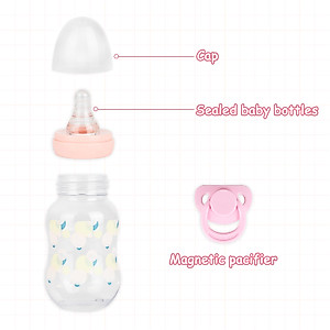 CHAREX Reborn Baby Doll Accessories Fake Feeding Bottle Sealed Matching Putty Magnetic Pacifier Baby Girl